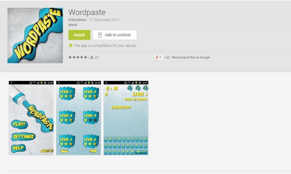 Wordpaste - Engleska verzija poznate igrice Kaladont - Balkan Android